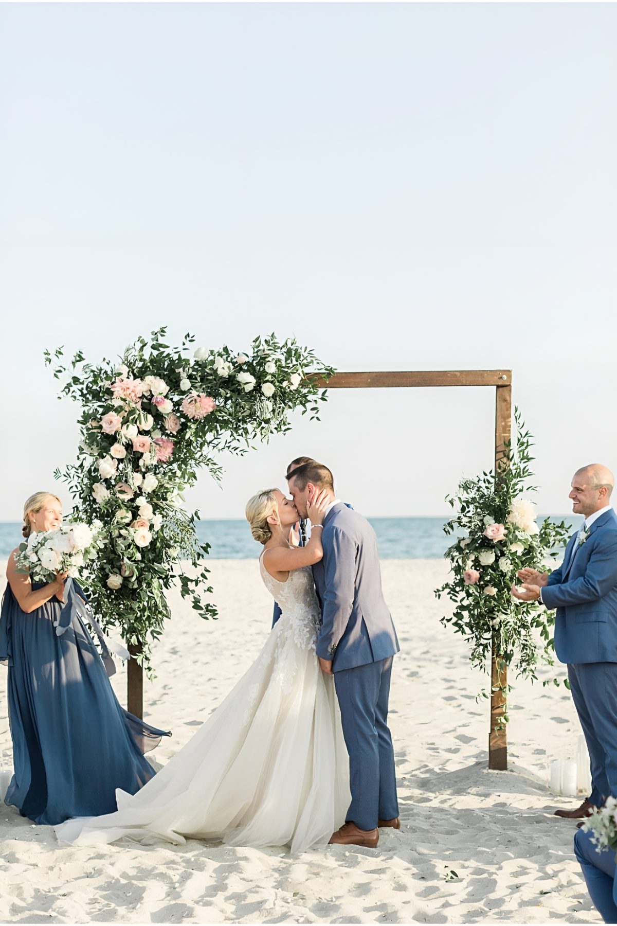 Beach Wedding Inspiration | Design | Centerpieces | Floral Arch | Greenery