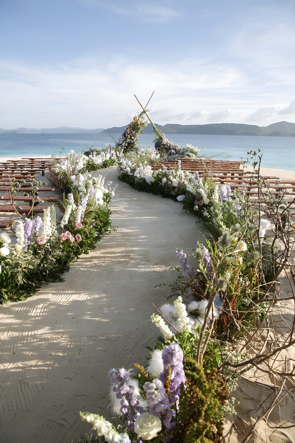 Beach Wedding Inspiration | Design | Centerpieces | Floral Arch | Greenery