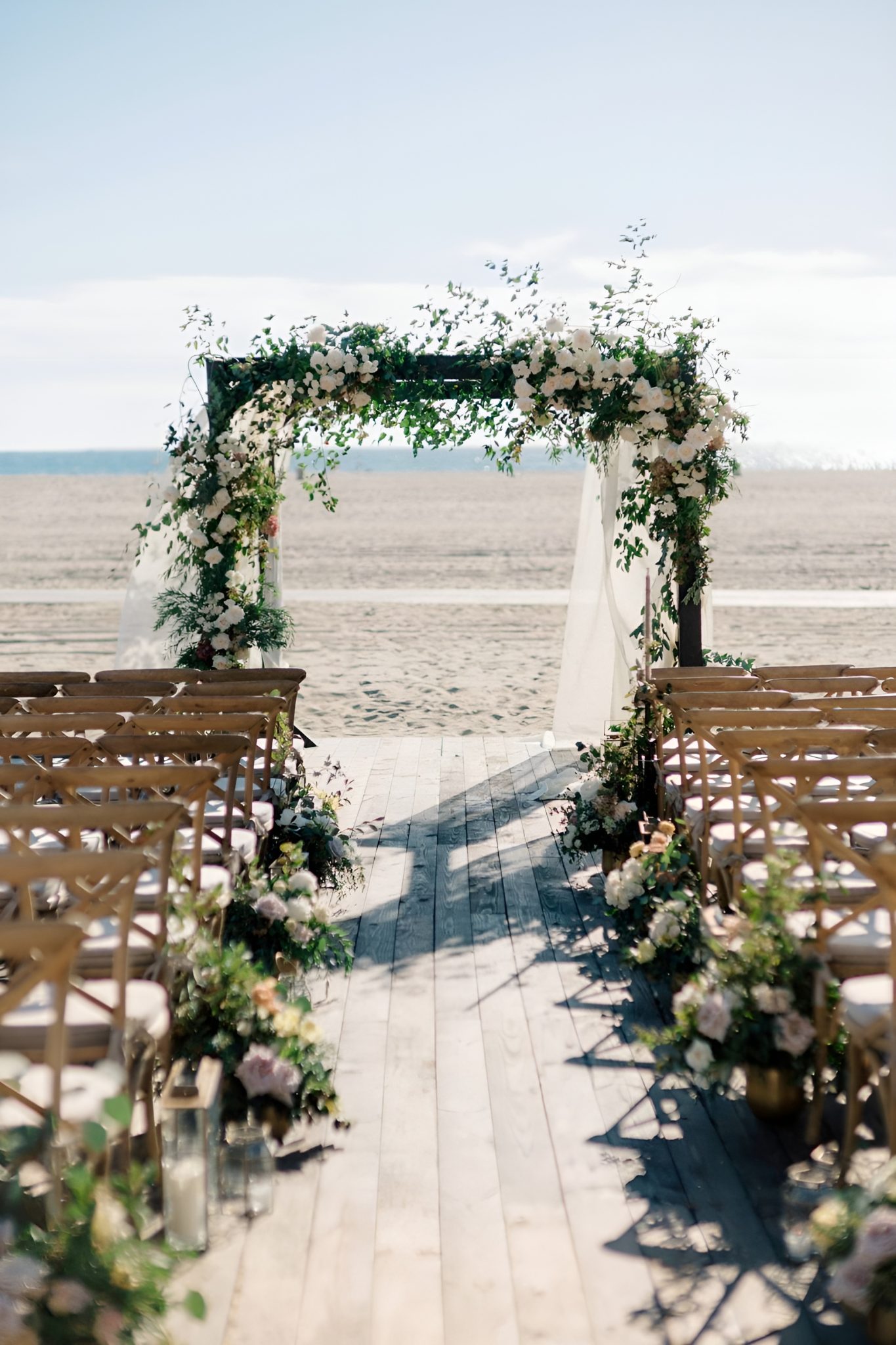 Beach Wedding Inspiration | Design | Centerpieces | Floral Arch | Greenery